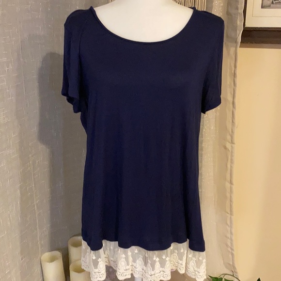 AB Studio | Tops | Ab Studio Bottom Lace Blouse | Poshmark